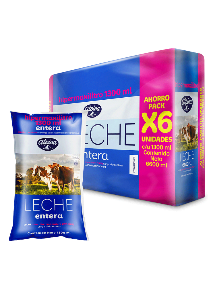 LECHE ALPINA ENTERA *1.300 ML *6UND